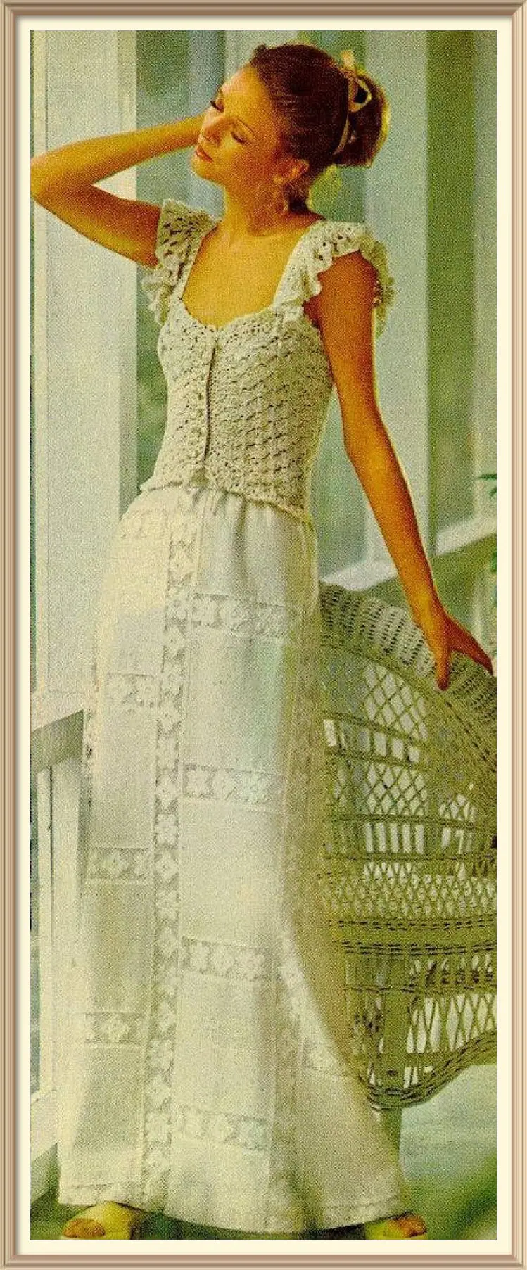 Vintage Crochet Pattern Beribboned Camisole