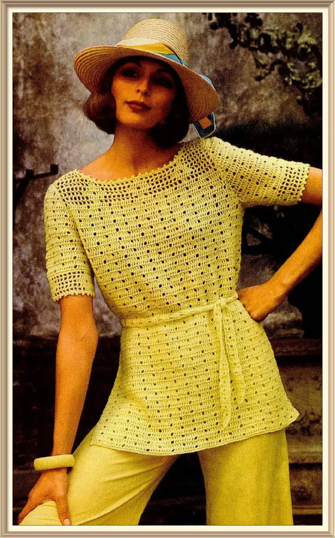 Vintage Crochet Pattern Lacy Long Top