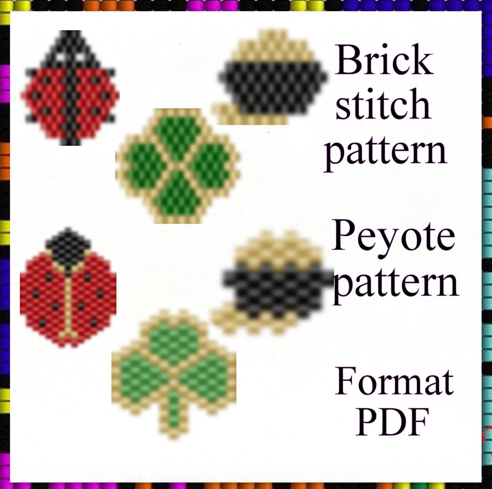 Miyuki bead pattern for brick stitch and peyote Ladybug