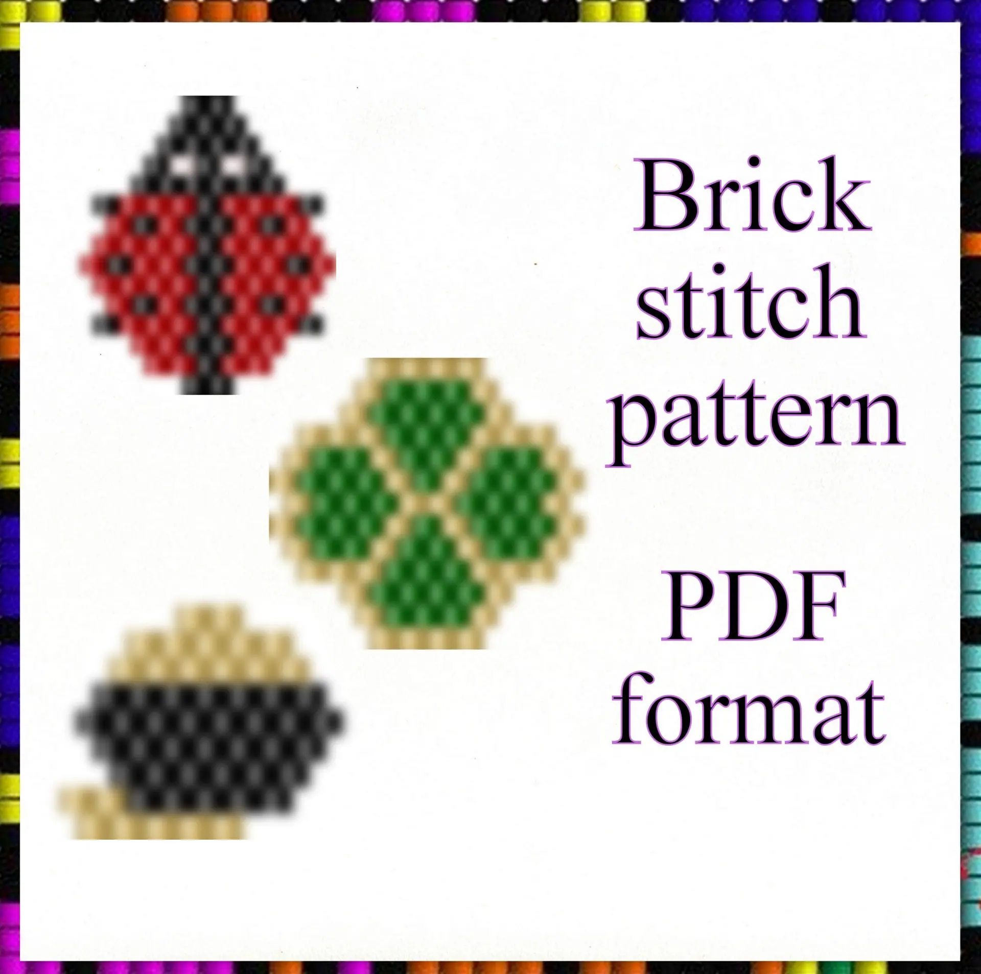 Miyuki bead pattern for brick stitch and peyote Ladybug