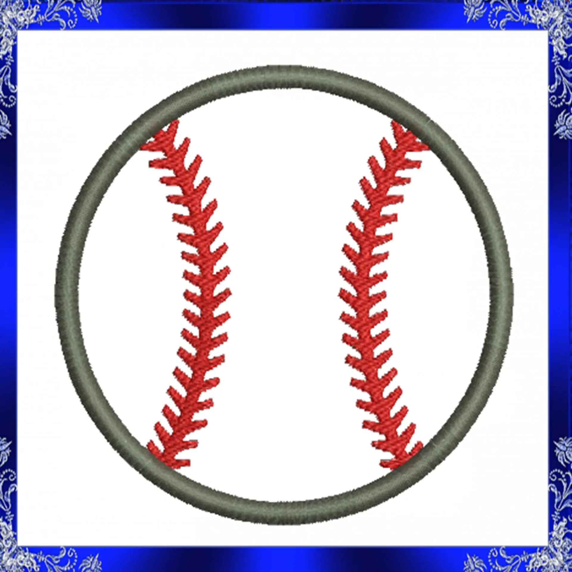 Baseball Applique Embroidery Design Baseball ball - Crealandia