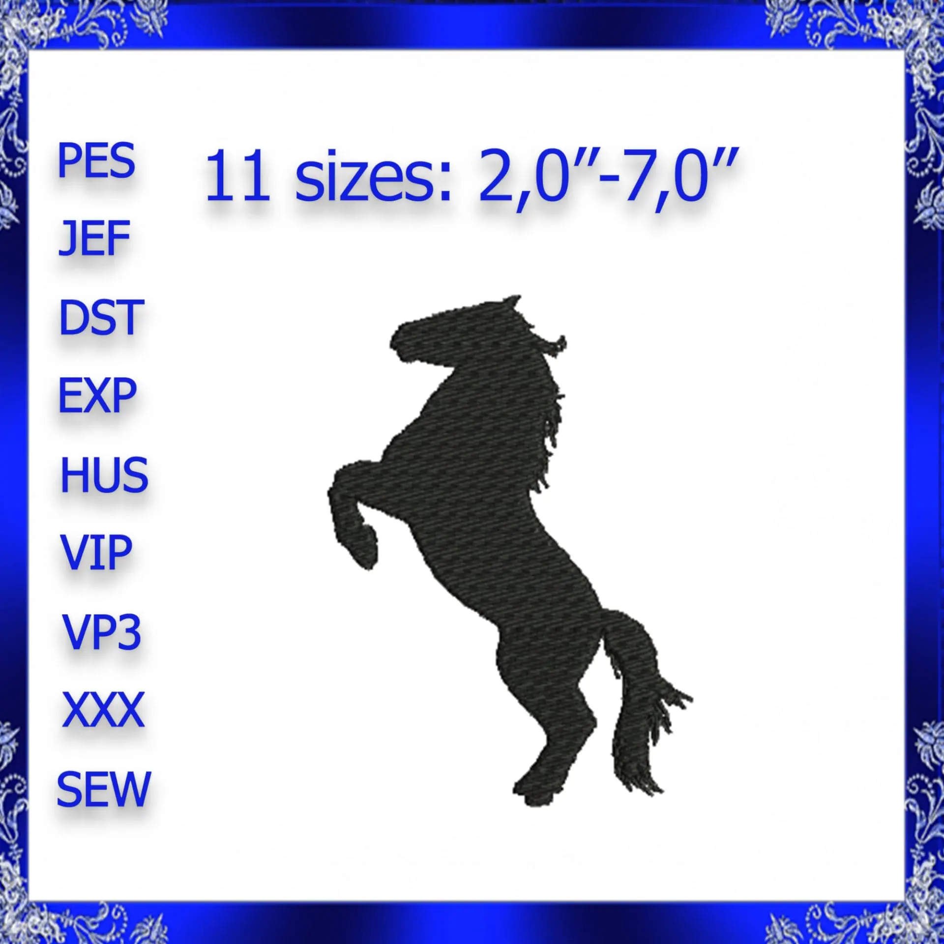 Horse machine Embroidery Design mini Horse Silhouette - Crealandia