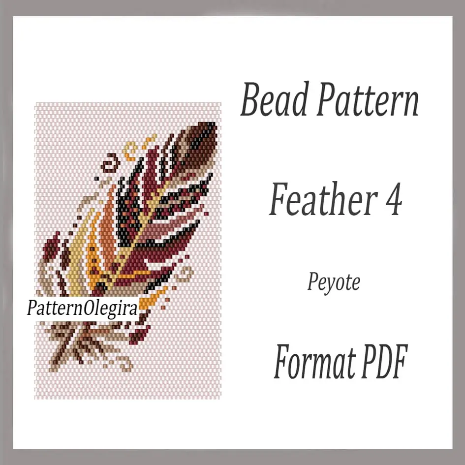 Feather 4 bead pattern Tapestry pattern Olegirabeadpatterns
