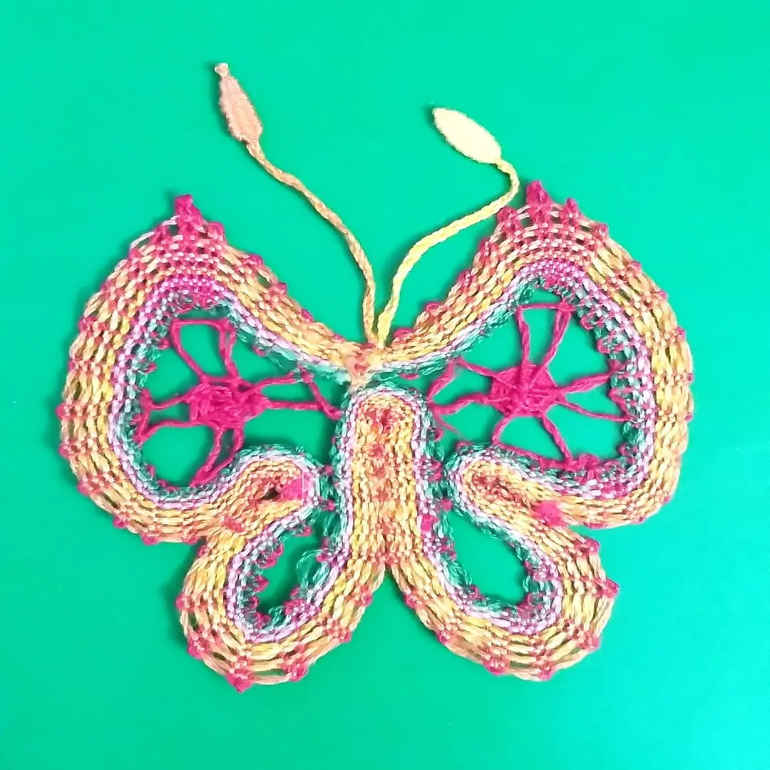 Pattern Butterfly Lace on bobbins. Element for design.