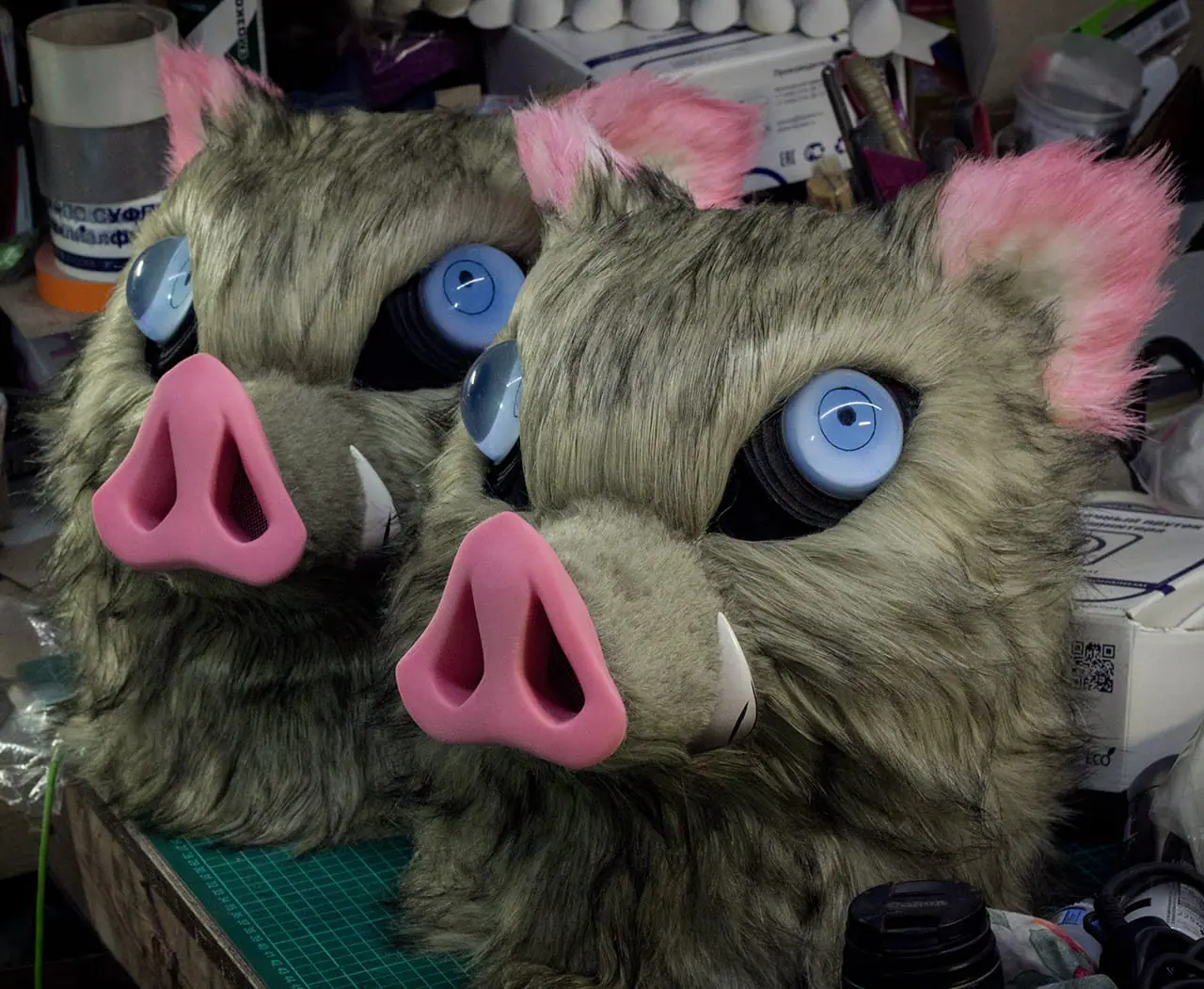 Inosuke's boar head inspired by Kimetsu no Yaiba