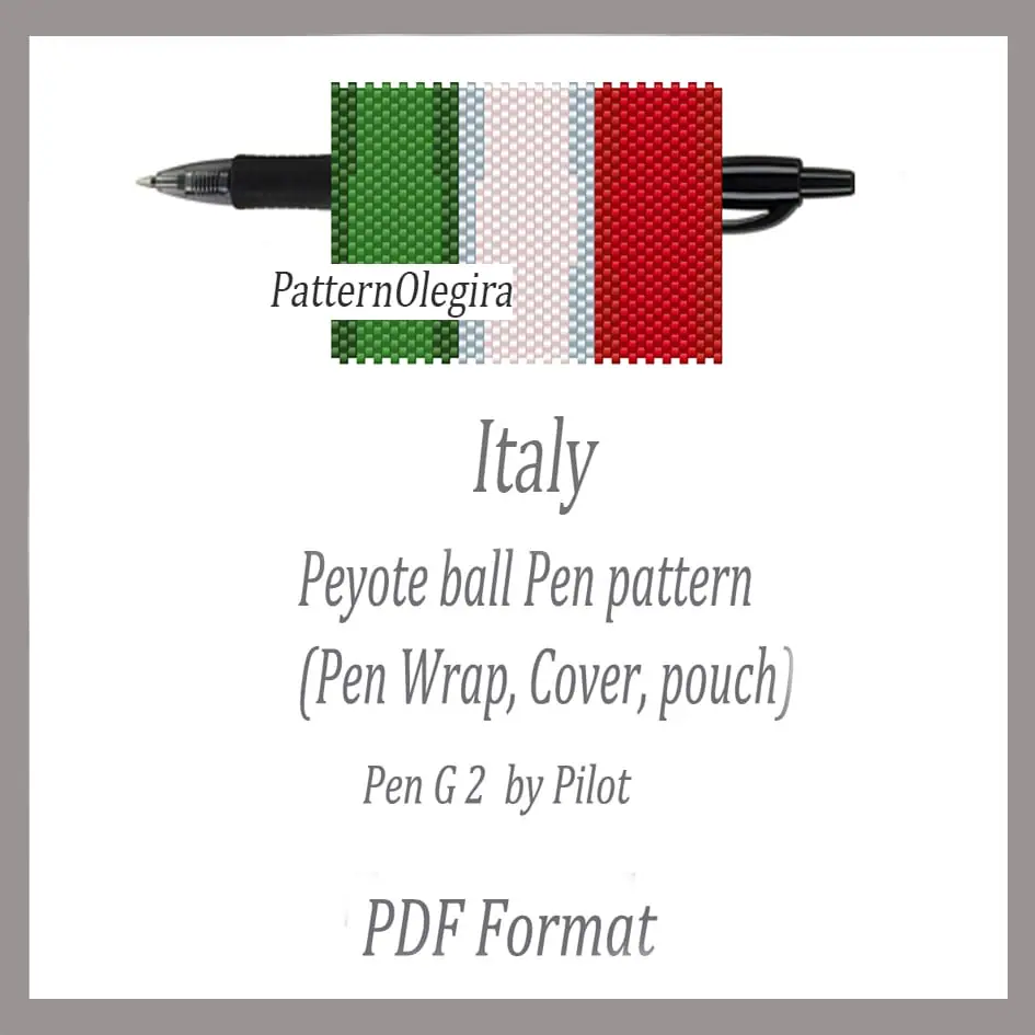 Flag Italy bead pattern bead pen wrap Olegirabeadpatterns