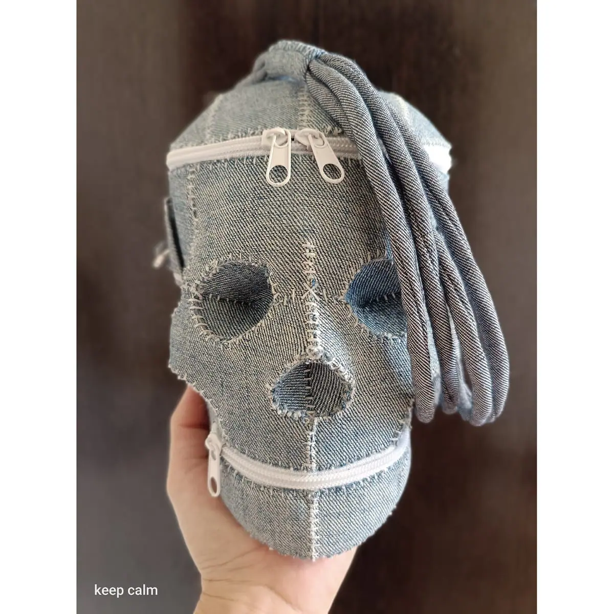 Denim Skull Handbag. Unusual bag for creative people.