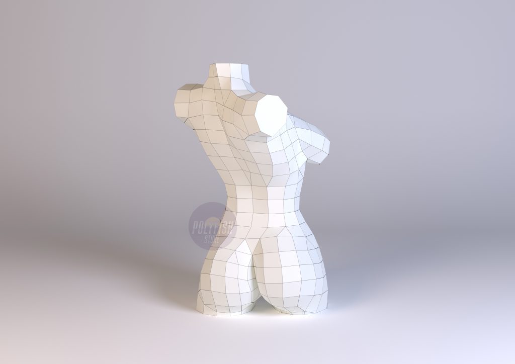DIY Female torso template Papercraft PDF - Crealandia