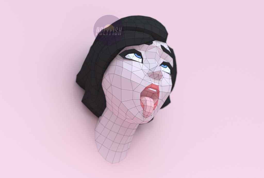 DIY Ahegao Face template Papercraft PDF - Crealandia