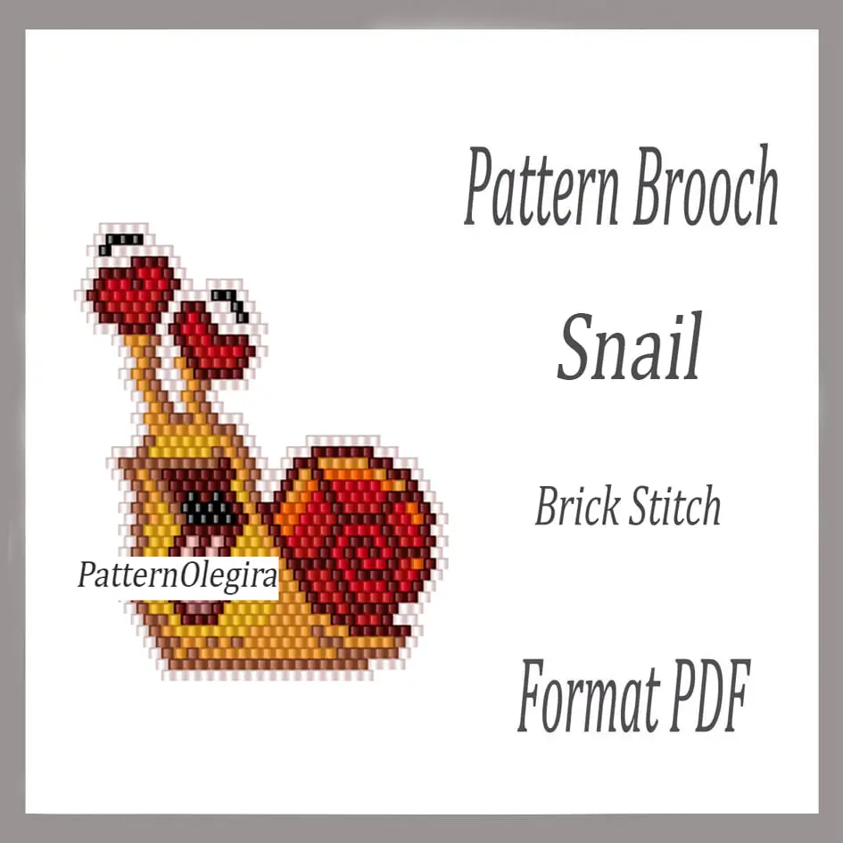 Snail bead pattern Cat brooch pattern Olegirabeadpatterns