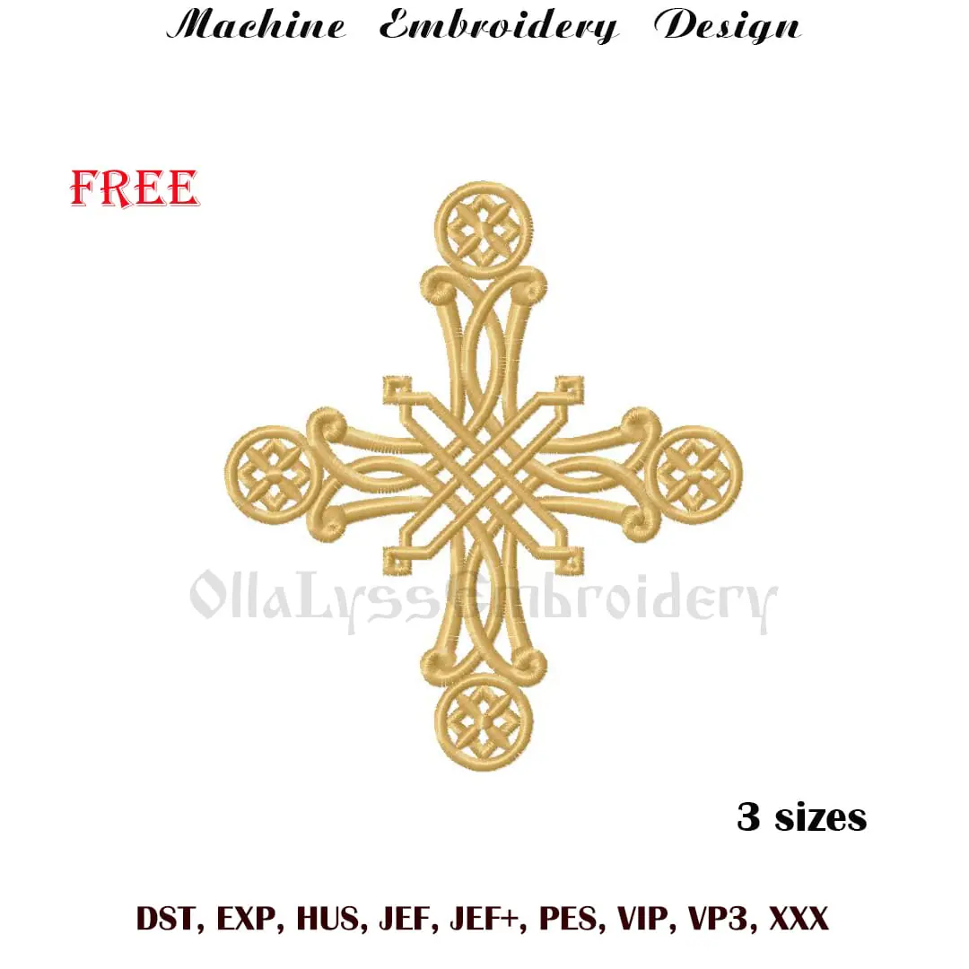 Christian Cross free embroidery design