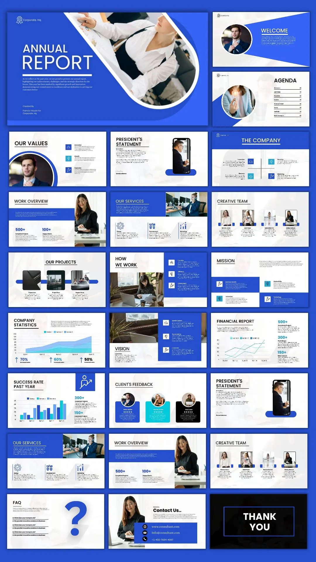 Comprehensive annual report template for Business projection - Crealandia