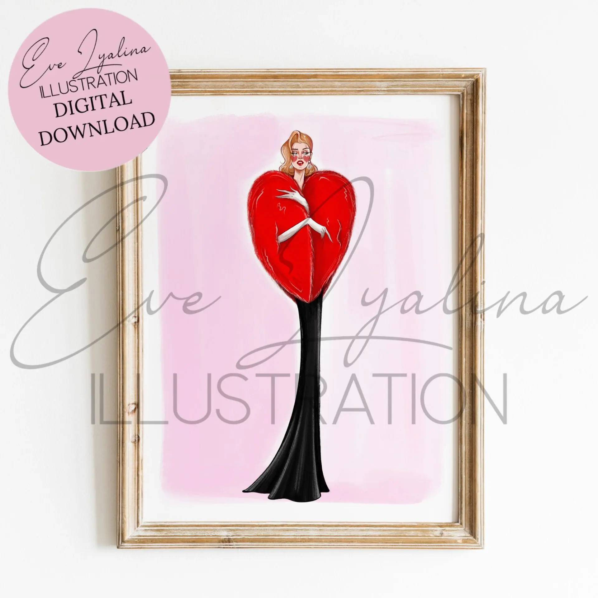 DIGITAL DOWNLOAD Amour (Printable Fashion Illustration) - Crealandia