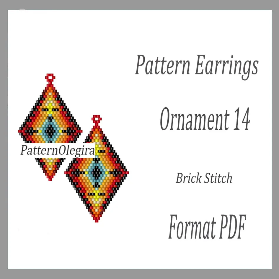 Ornament 14 bead pattern Bead earrings Olegirabeadpatterns