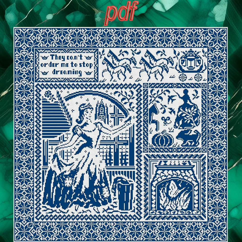 Cross stitch pattern Cinderella fairy tale - Crealandia