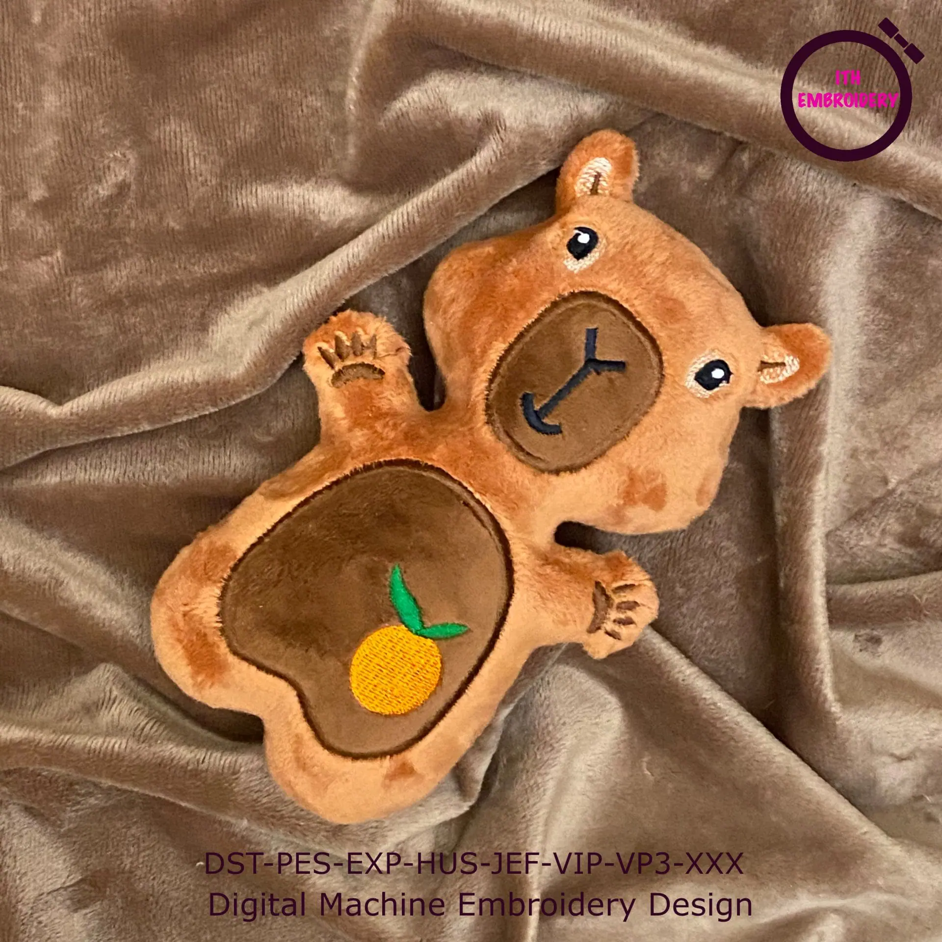 ITH pattern Capybara toy In The Hoop machine embroidery design