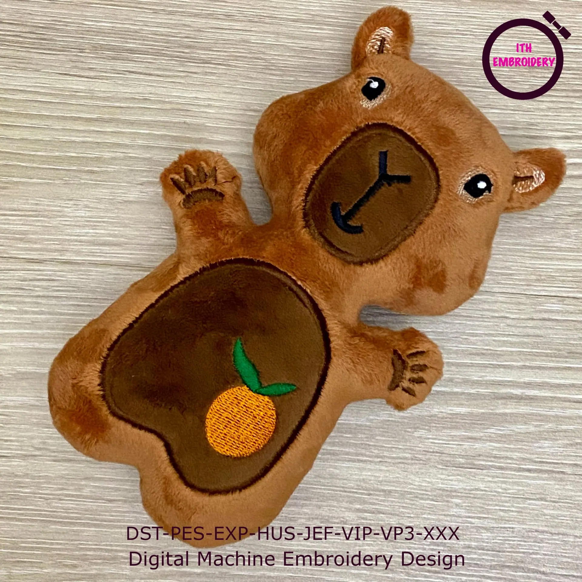 ITH pattern Capybara toy In The Hoop machine embroidery design