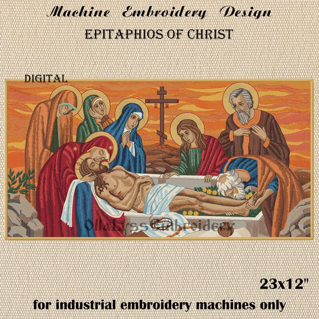 The Epitaphios of Christ embroidery design