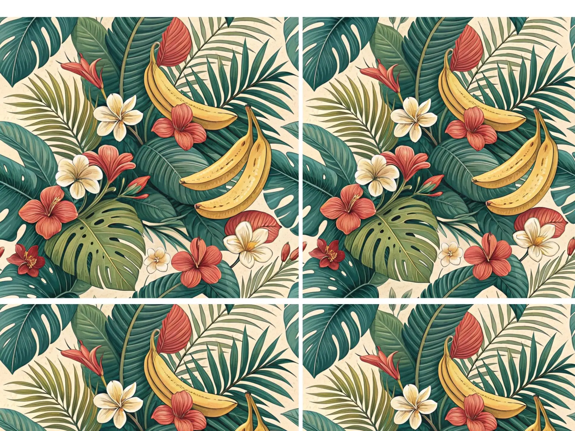 Tropical seamless, Tropical digital paper, Digital paper of tropi ...