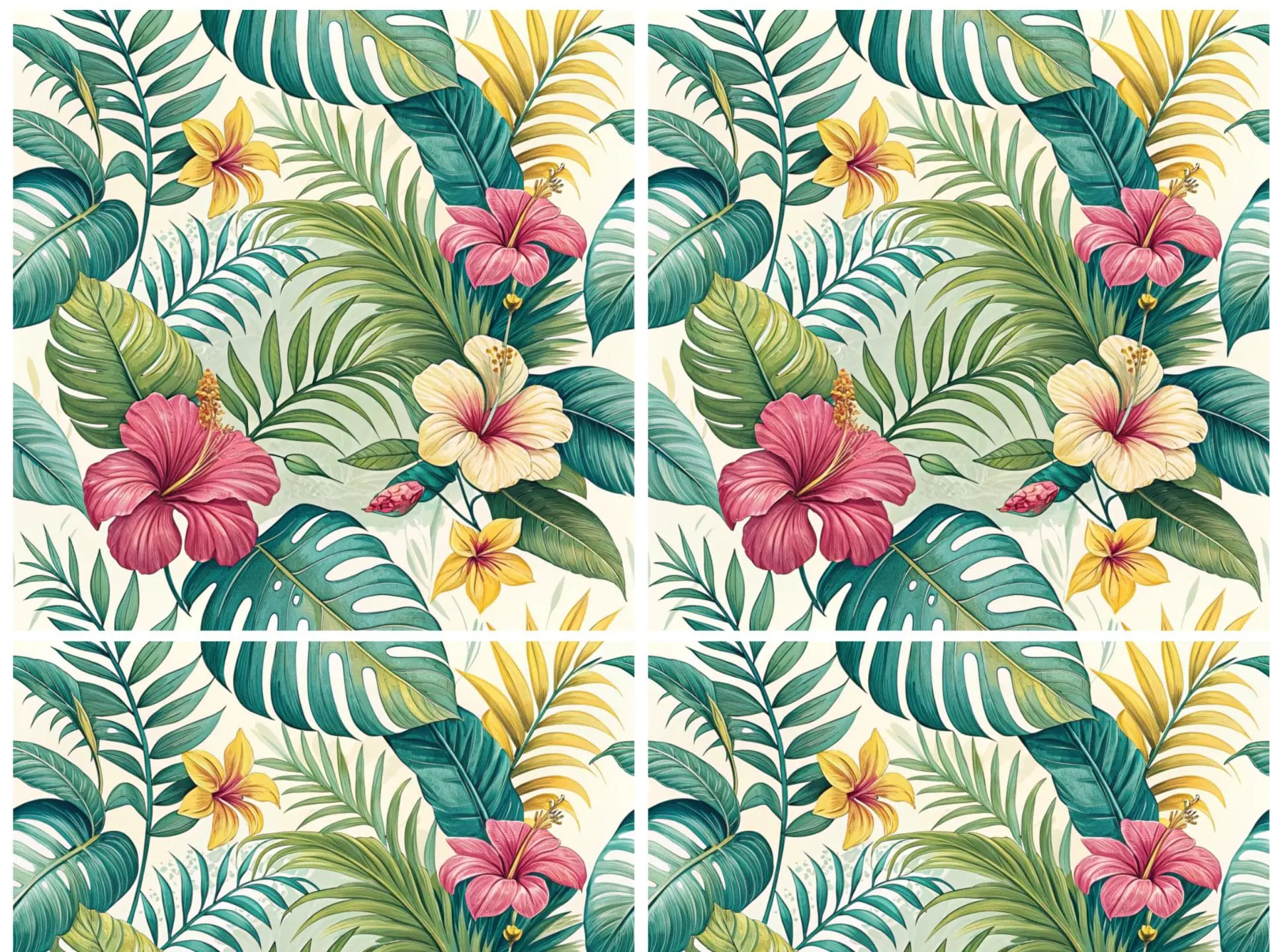 Tropical seamless, Tropical digital paper, Digital paper of tropi ...