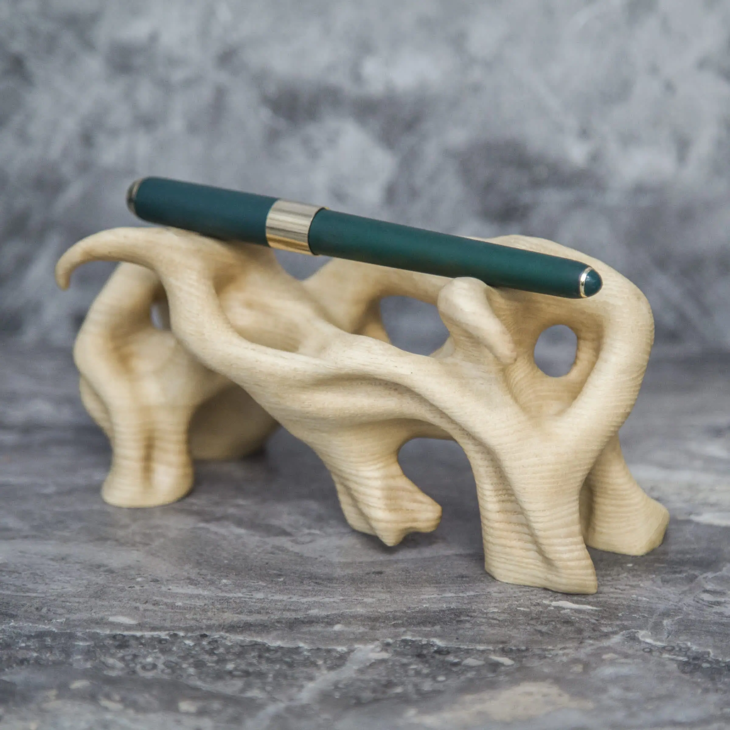 Wooden Pen Holder (material – ash tree) Hand Made Carving - Crealandia