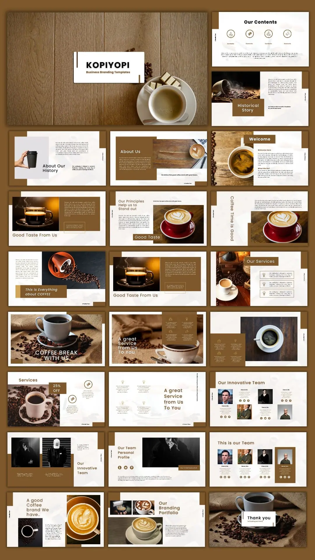 Coffe Digital Branding portfolio design with Canva, - Crealandia