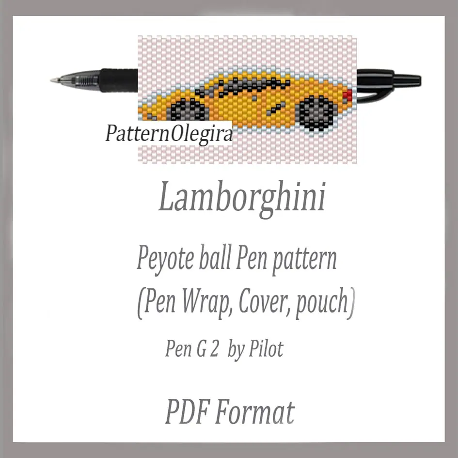 Lamborghini bead pattern bead pen wraps Olegirabeadpatterns