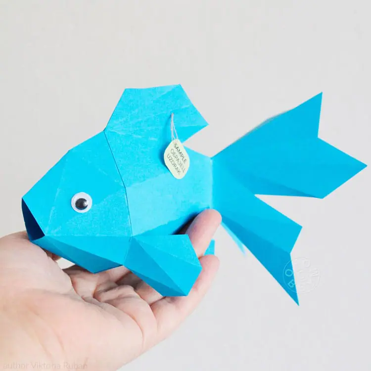 DIY Paper Fish, 3D Papercraft template PDF - Crealandia