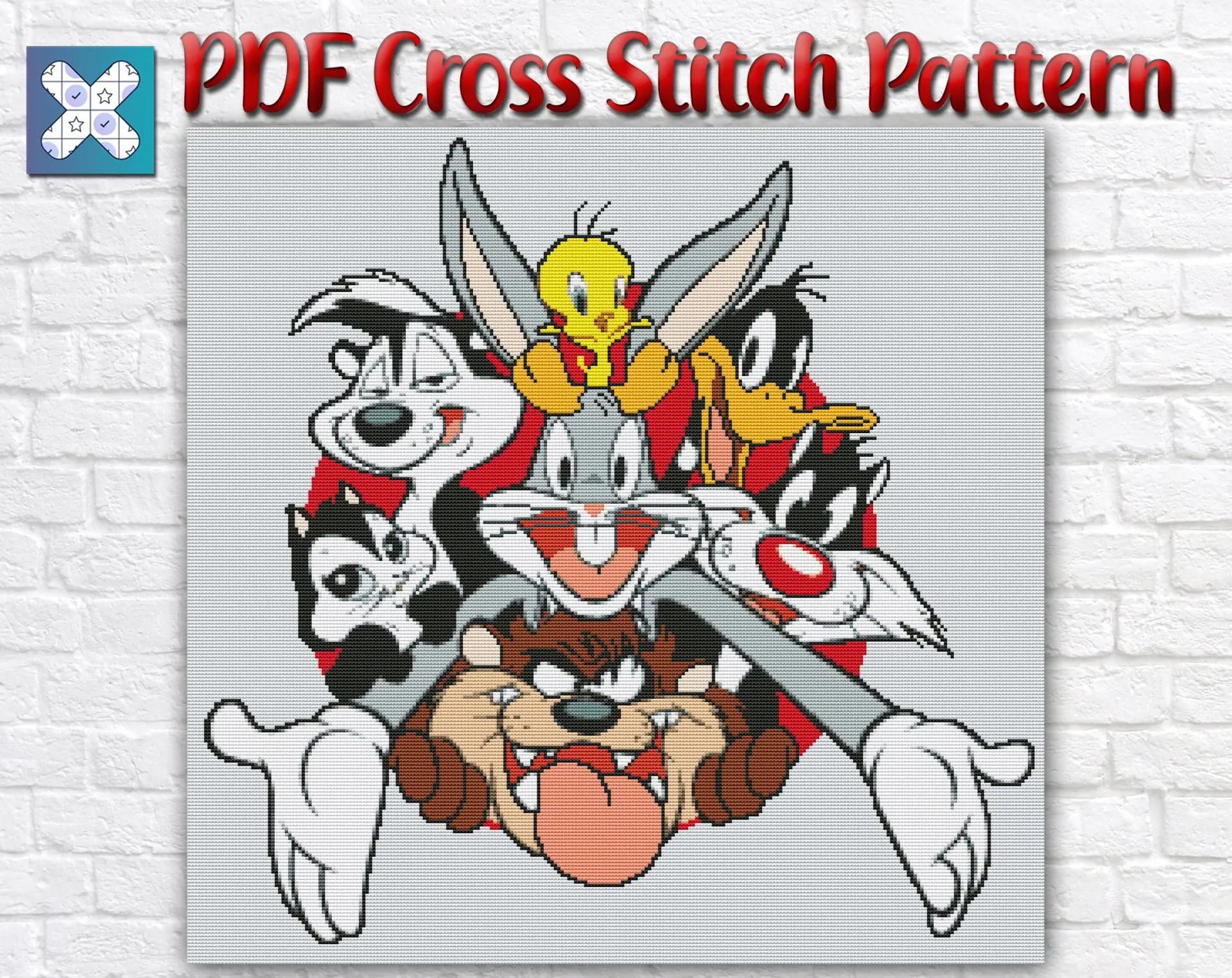Looney Tunes Cross Stitch Pattern, Cartoon Cross Stitch Chart - Crealandia