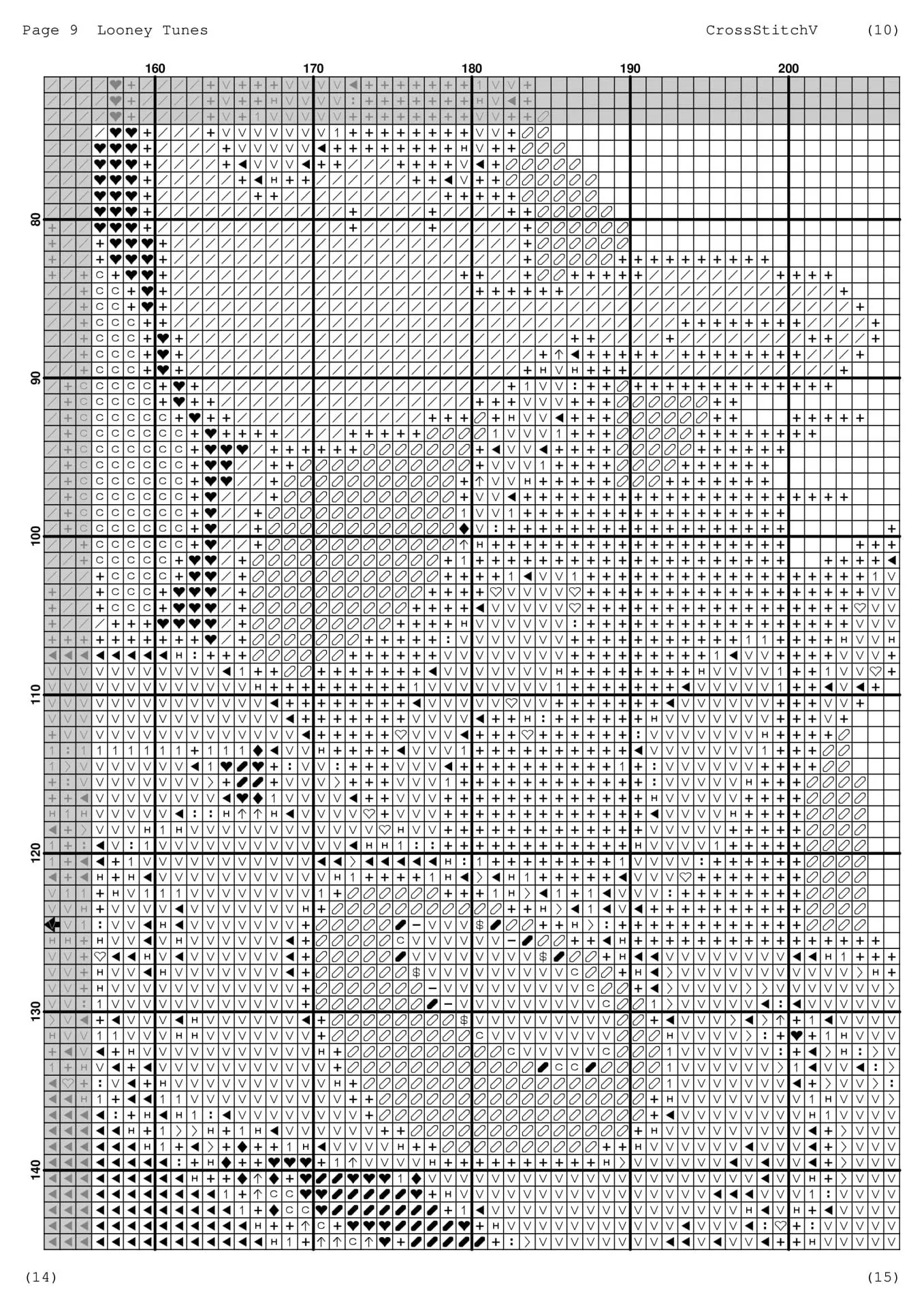 Looney Tunes PDF Cross Stitch Pattern, Cartoon Cross Stitch