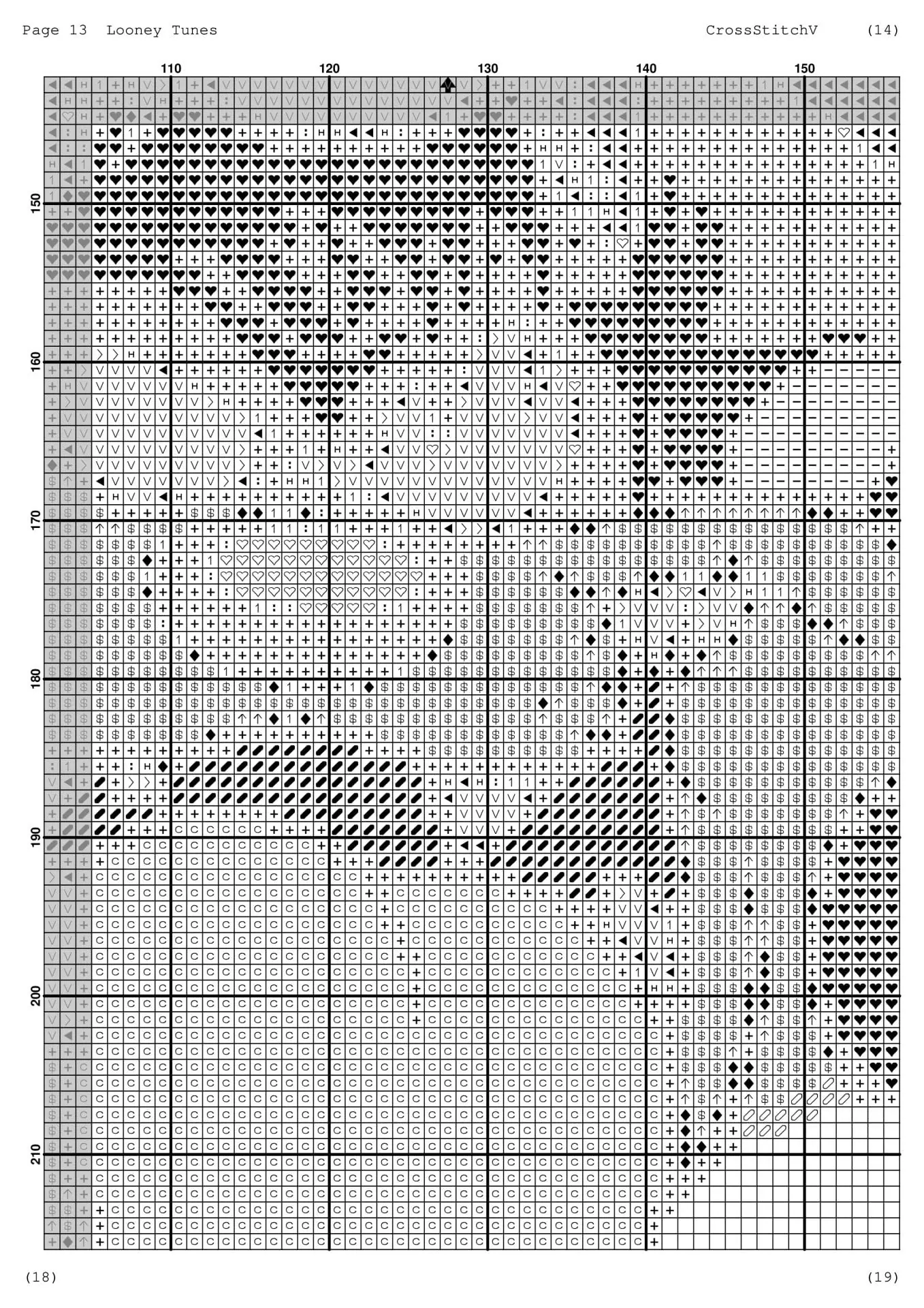 Looney Tunes PDF Cross Stitch Pattern, Cartoon Cross Stitch