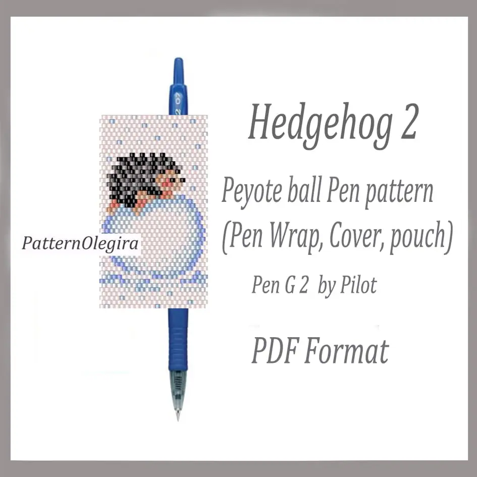 Hedgehog 2 bead pattern pen wraps Olegirabeadpatterns