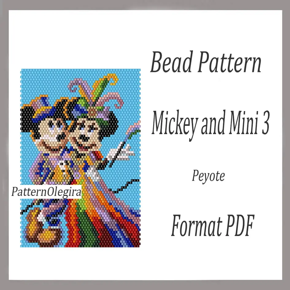 Mickey and Mini 3 pattern Bead tapestry Olegirabeadpatterns