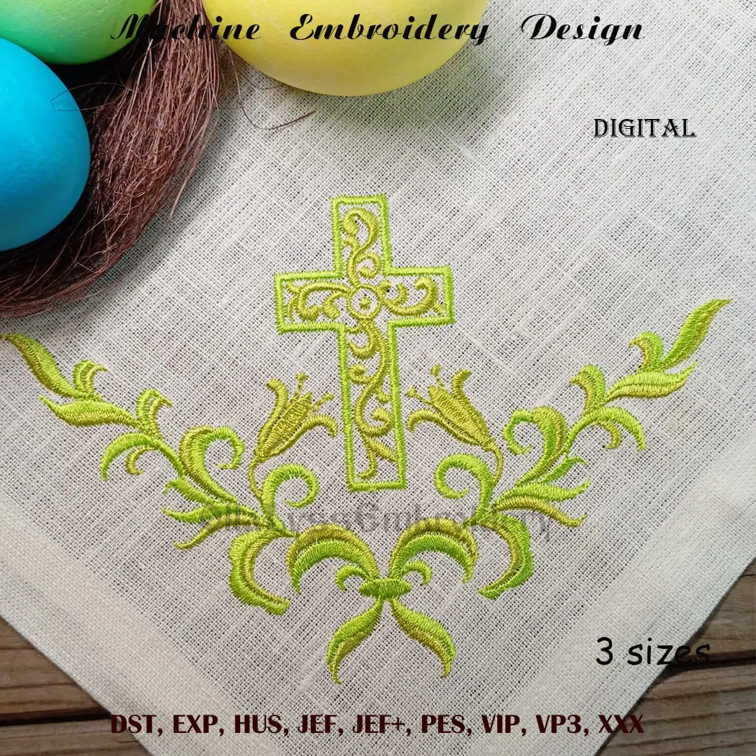 Easter Floral Corner embroidery design