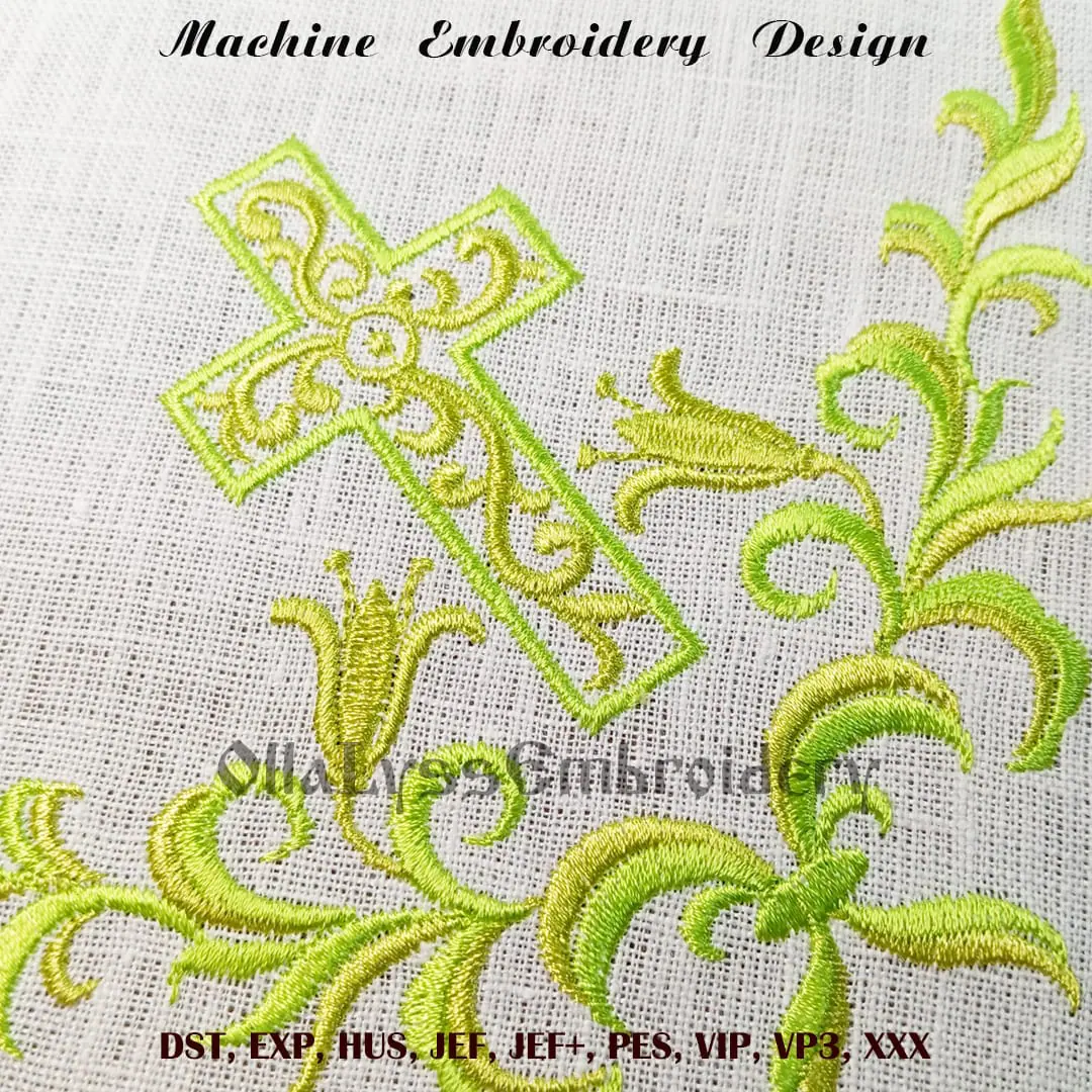 Easter Floral Corner embroidery design