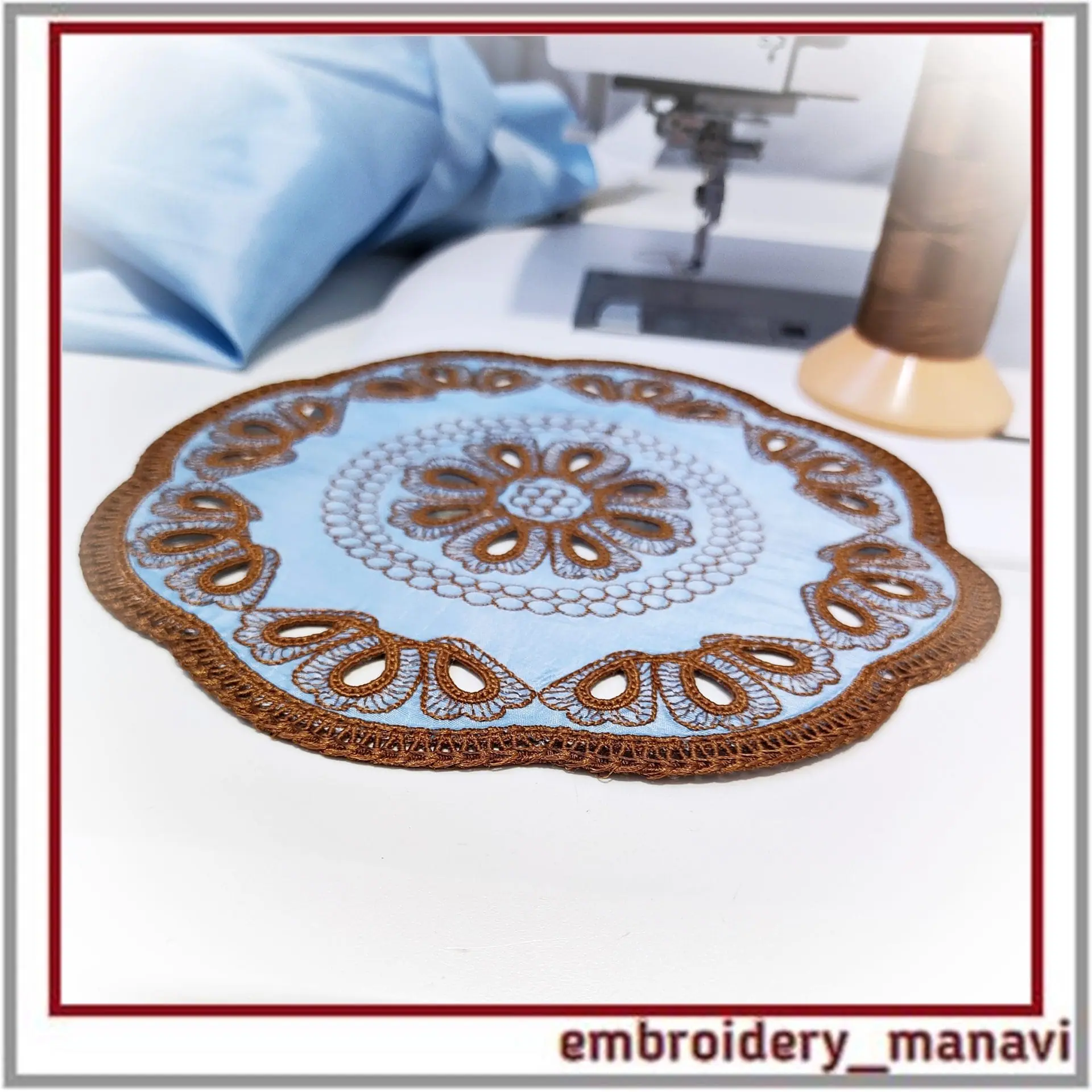 In the hoop Cutwork napkin and 3 elements in 2 sizes - Crealandia