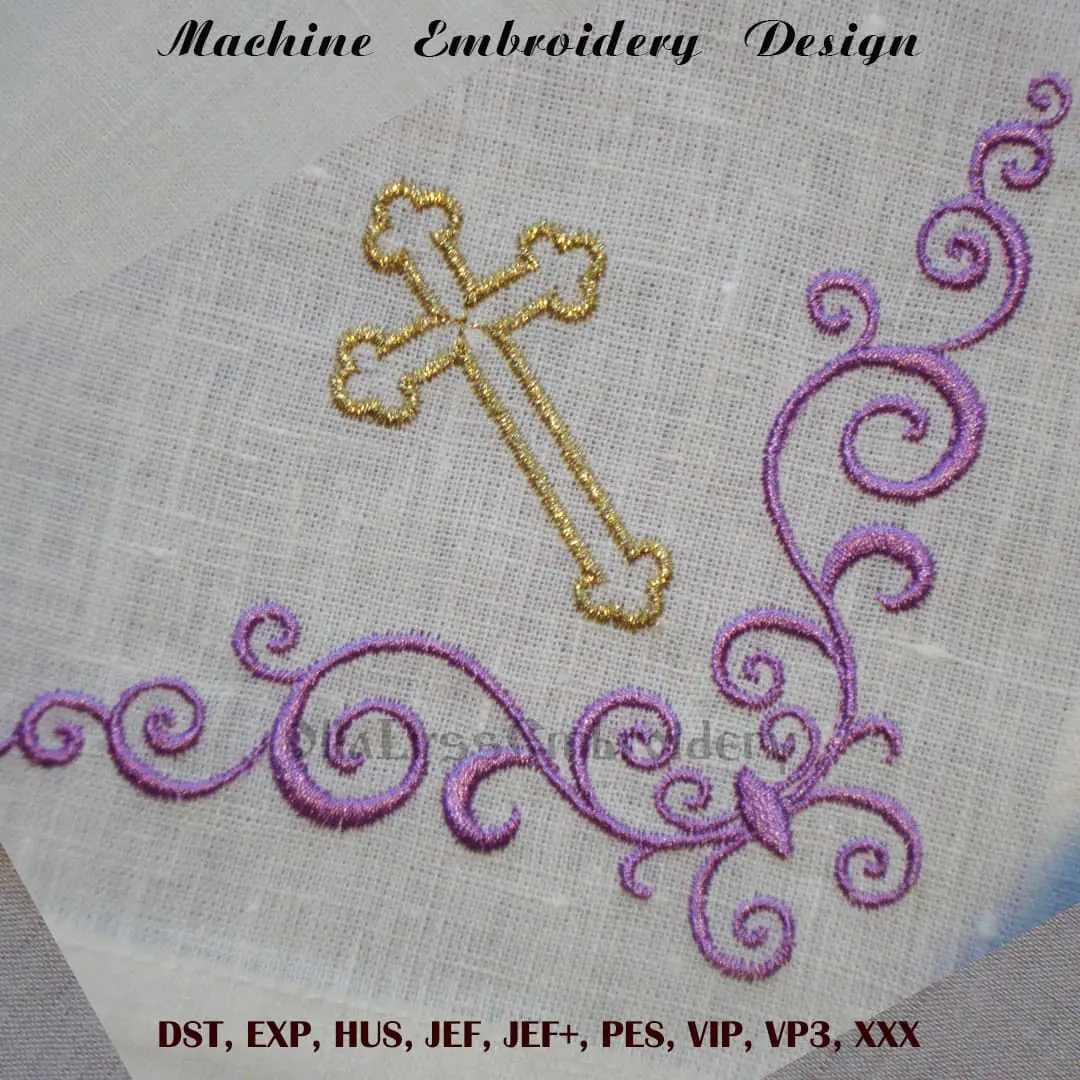 Sophisticated Swirls Corner embroidery design