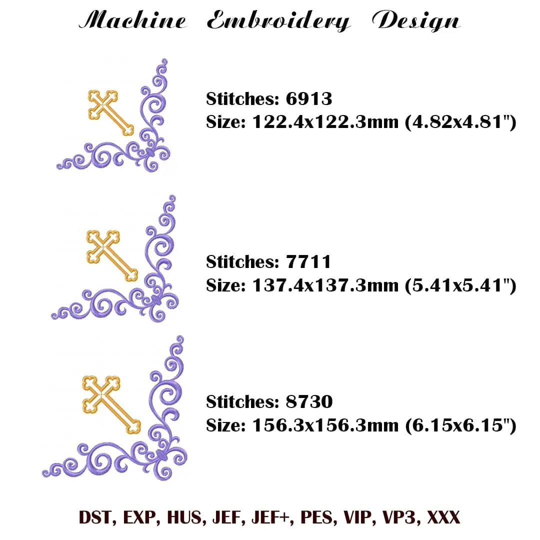 Sophisticated Swirls Corner embroidery design
