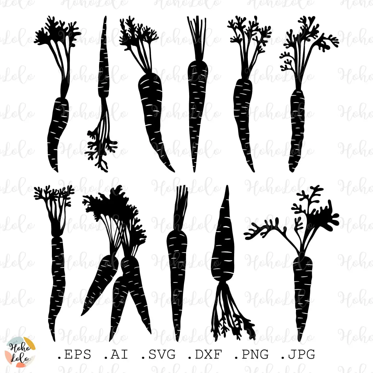 Carrot Svg Silhouette Cricut Stencil Template Dxf Clipart