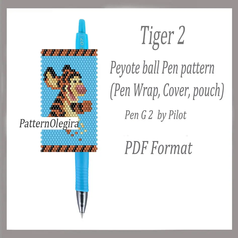 Tiger 2 bead pattern pen wraps Olegirabeadpatterns