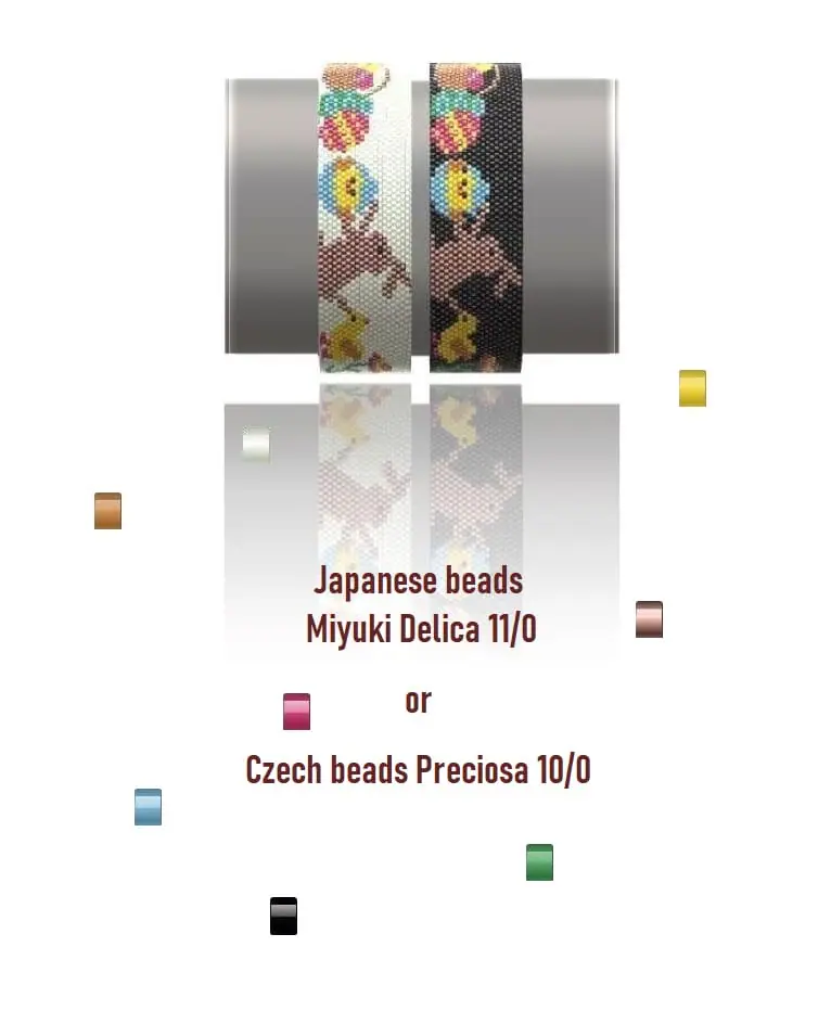 Even Count Peyote Stitch Beading Patterns Easter Bracelets - Crealandia