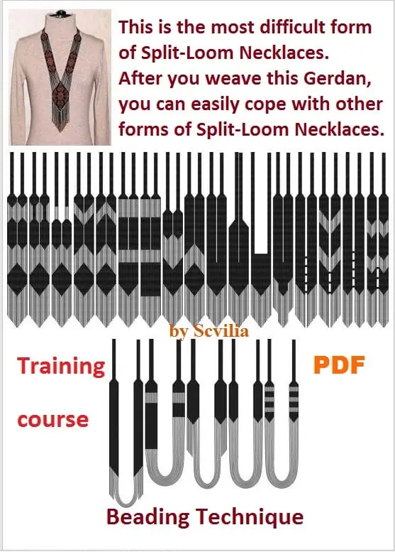 Tutorial Gerdan Split Loom Necklace Beaded Sautoirs Loomwork - Crealandia