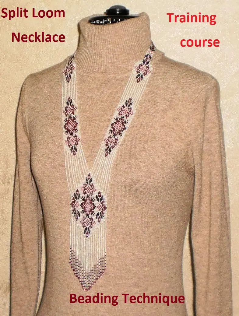 Tutorial Gerdan Split Loom Necklace Beaded Sautoirs Loomwork - Crealandia