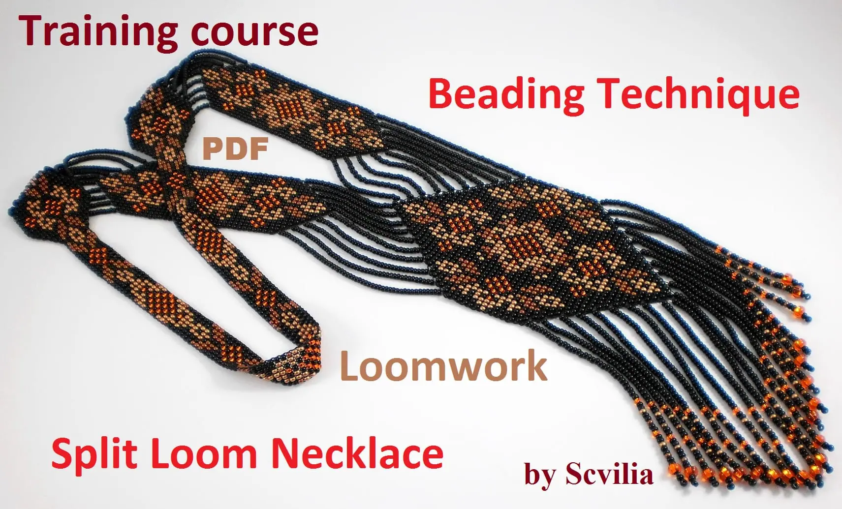 Tutorial Gerdan Split Loom Necklace Beaded Sautoirs Loomwork - Crealandia
