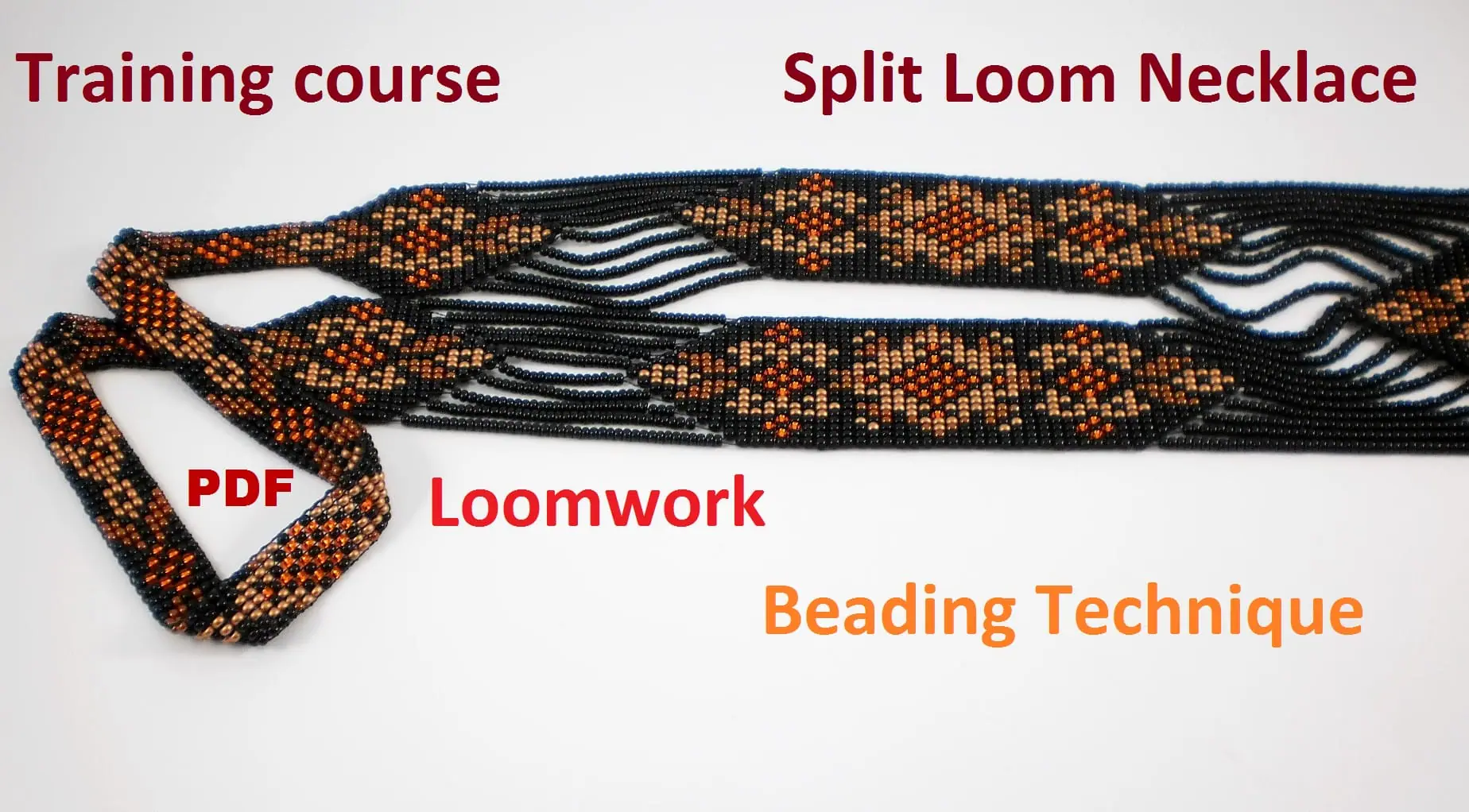 Tutorial Gerdan Split Loom Necklace Beaded Sautoirs Loomwork - Crealandia