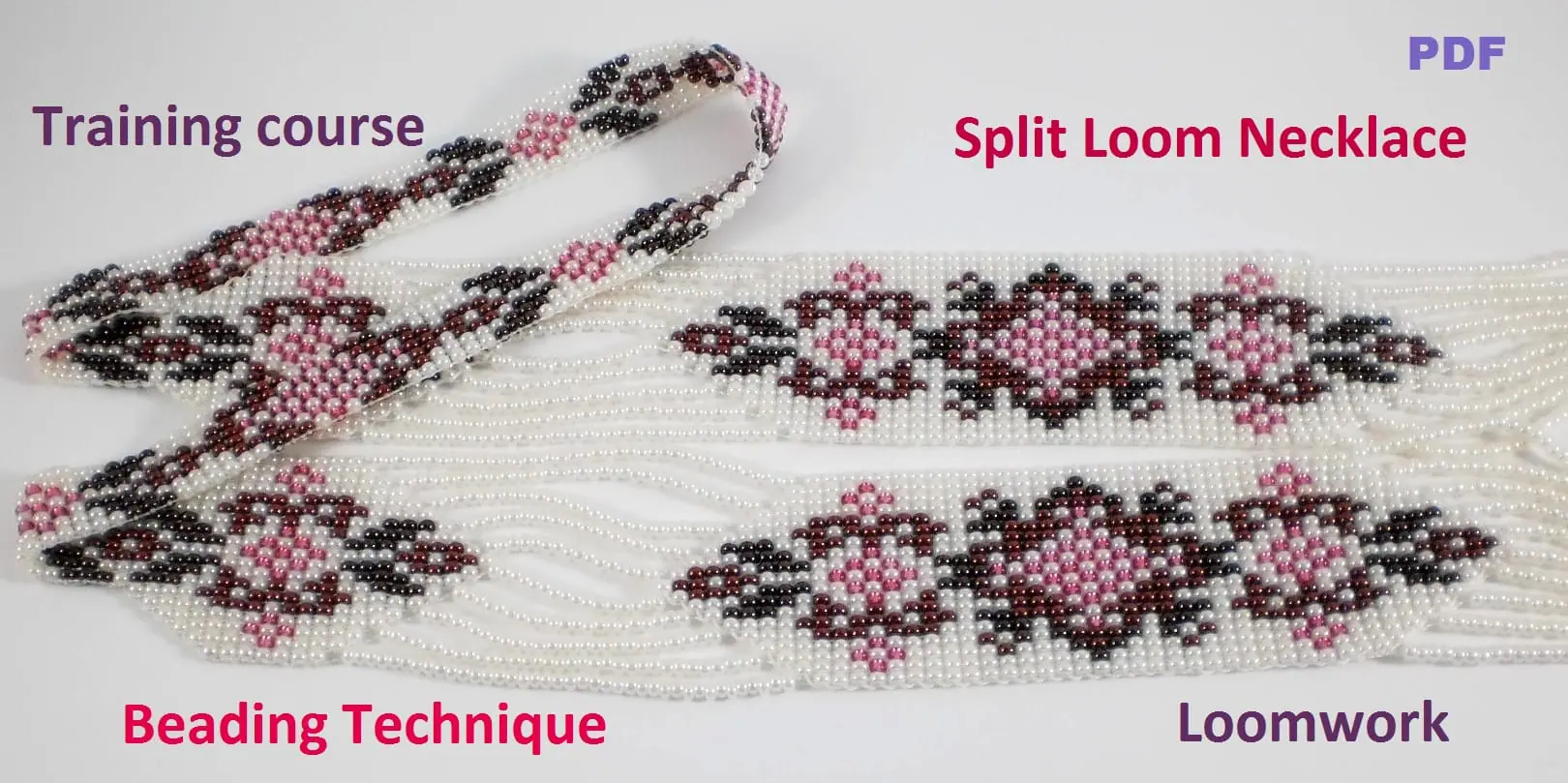 Tutorial Gerdan Split Loom Necklace Beaded Sautoirs Loomwork - Crealandia