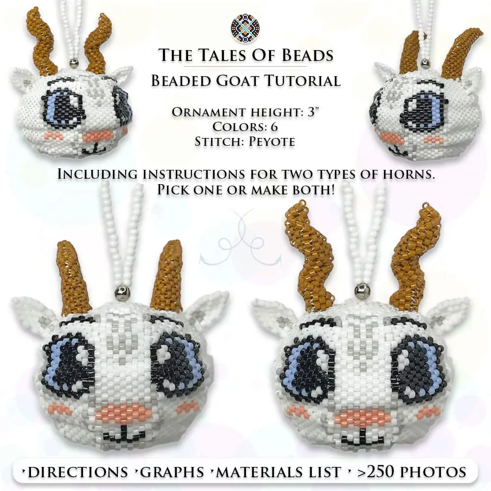 Beaded Goat Tutorial - Seed Bead Animals Beading Patterns - Crealandia