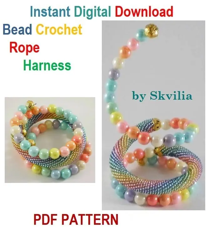 Tutorial wire wrapped bracelet, memory wire, Beaded rope - Crealandia