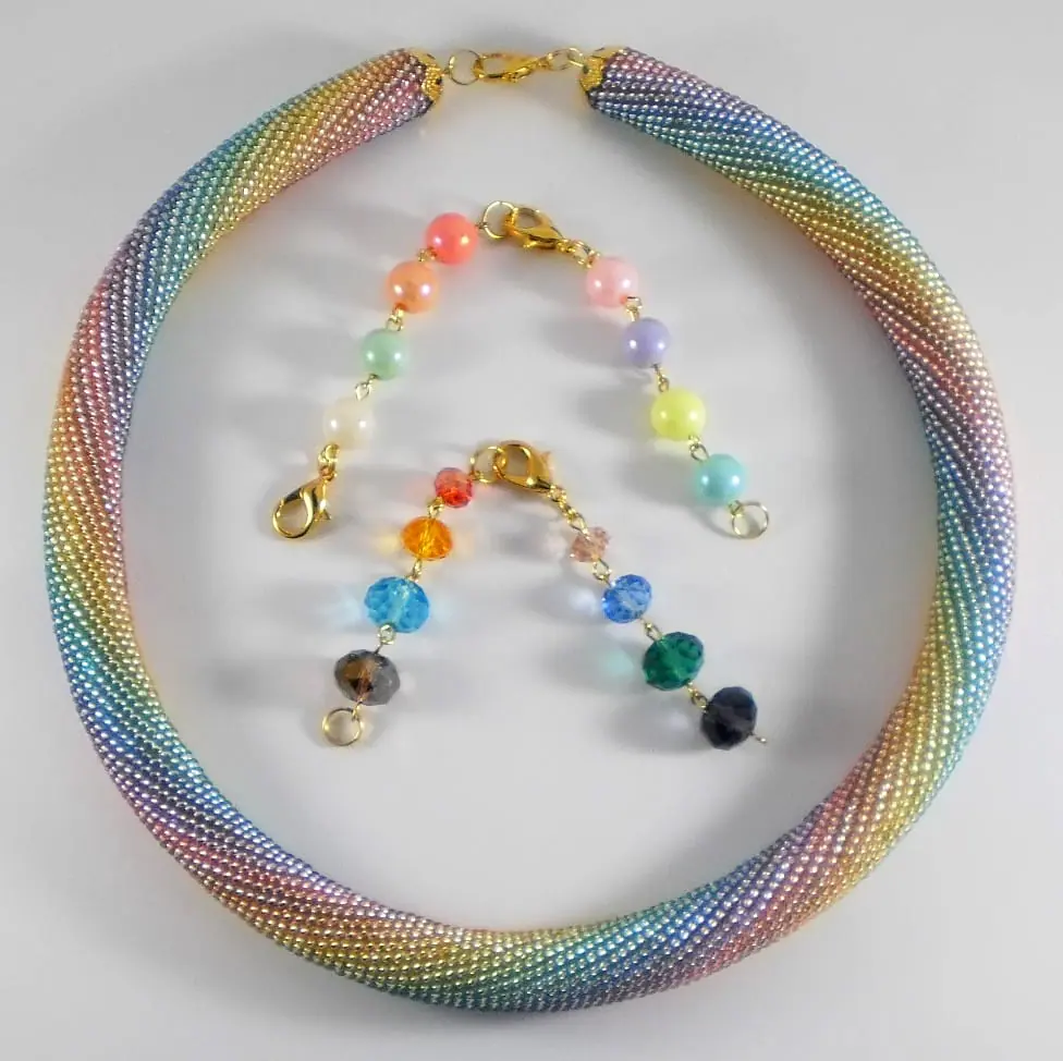 PDF Bead Crochet rope patterns, "Victory" necklace and bracelet ...