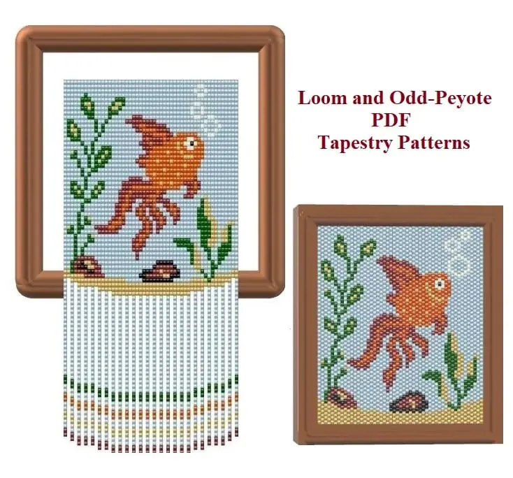Loom & Odd-Peyote stitch Small Tapestry-Mini Banner - Crealandia
